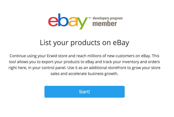 Sell on eBay | Ecwid: E-Commerce Widgets